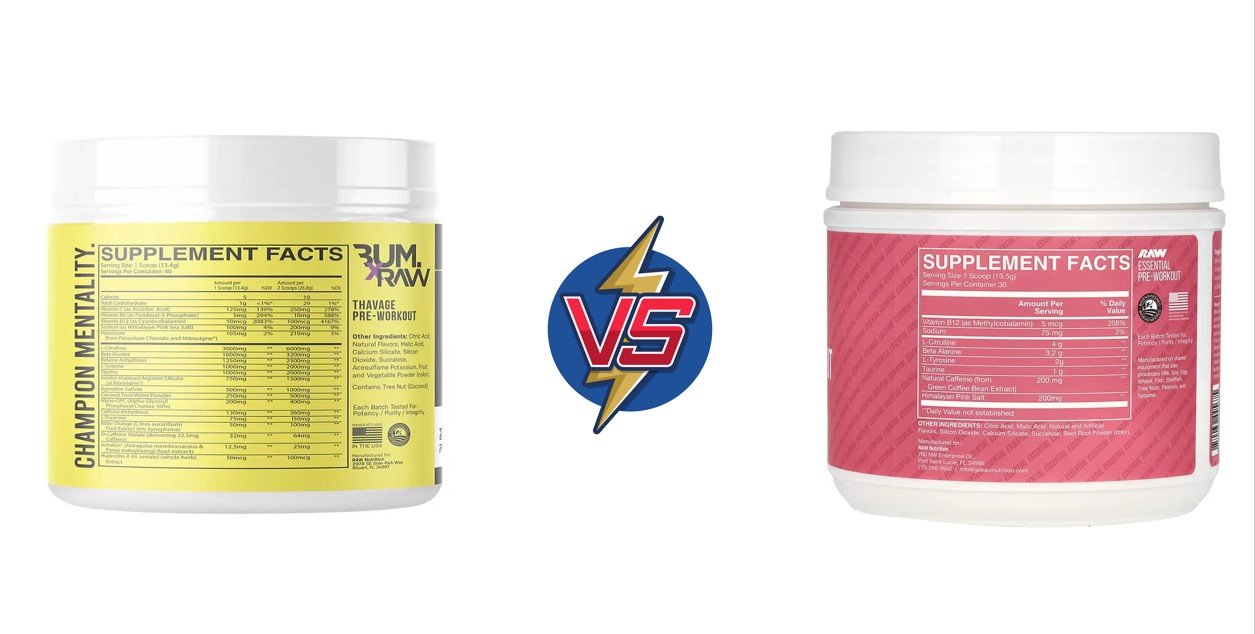 CBUM Pre Workout Review: Thavage vs Essential, Which is Better from RAW ...